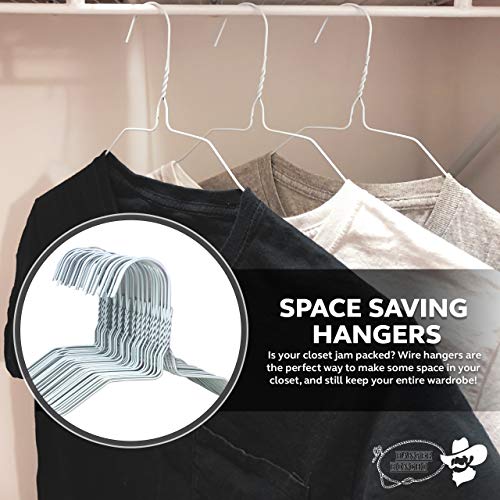 Wire Hangers in Bulk - 100 White Metal Hangers - 18 Inch Thin Standard Dry Cleaner Coated Steel