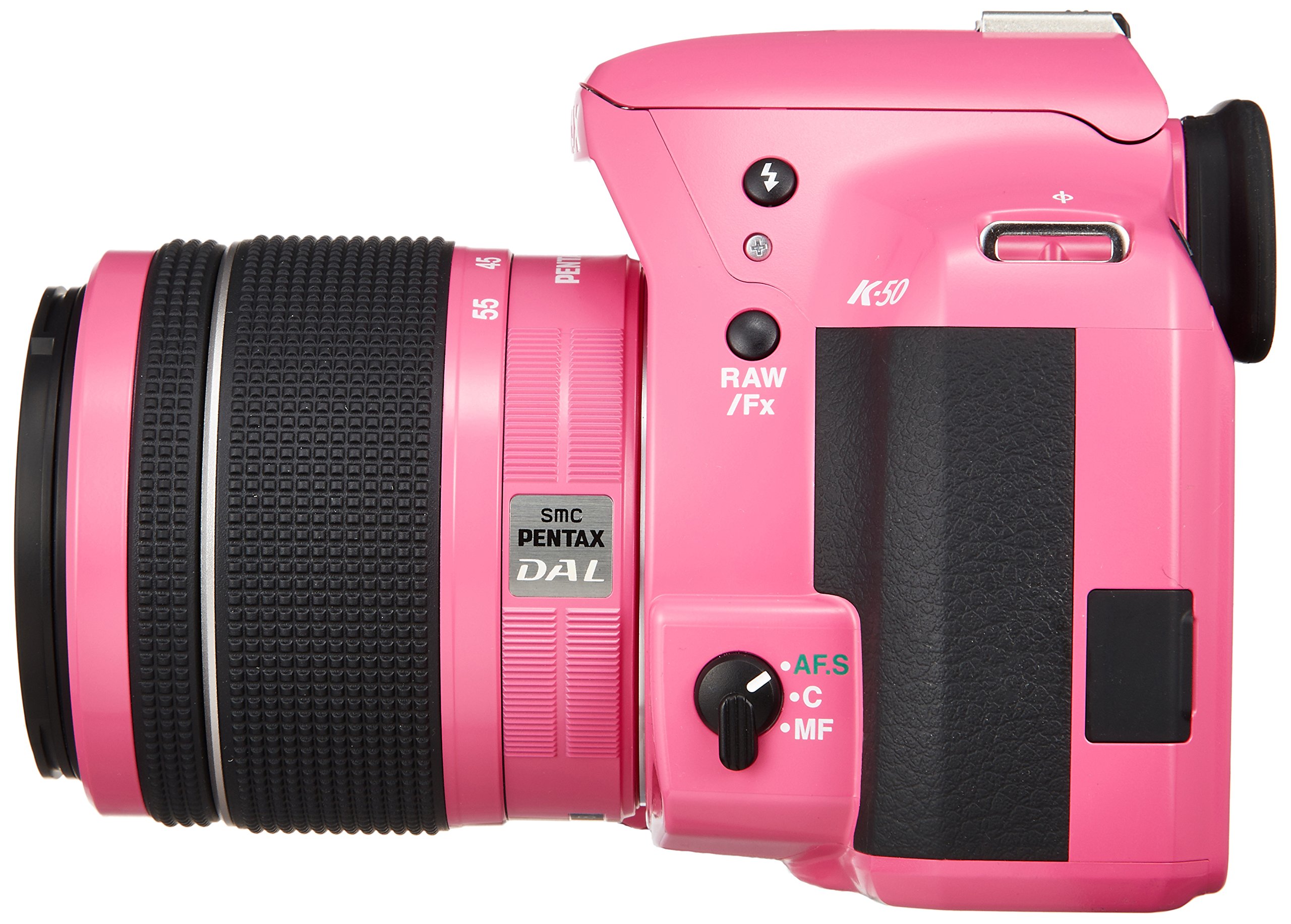 Pentax K-50 16MP Digital SLR Camera Kit with DA L 18-55mm WR f3.5-5.6 and 50-200mm WR Lenses (Pink) - International Version