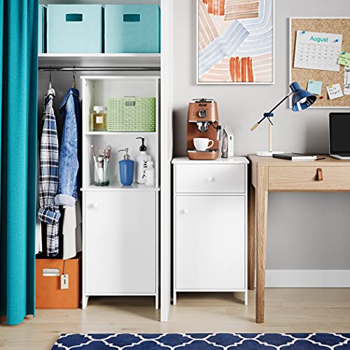RiverRidge, White Medford Single Door Floor Cabinet with Drawer, One Size