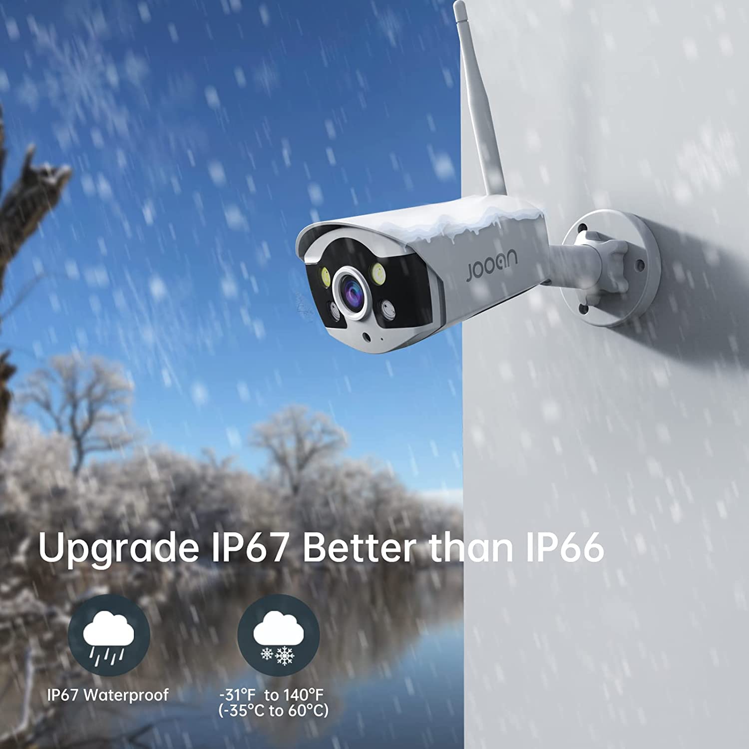 JOOAN 3MP Security Camera System Wireless,8CH NVR 1296P Security System(Clear than 1080P) with Audio,Great Night Vision, Motion Detection Email Alarm