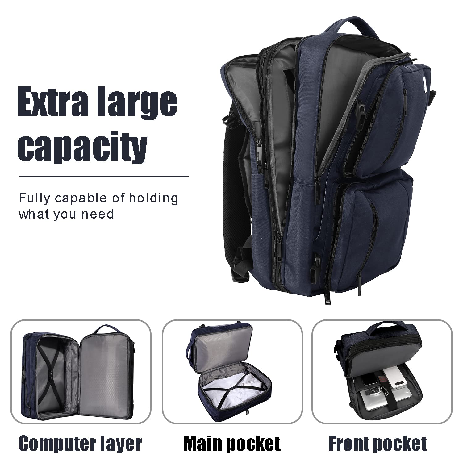 AGUI'S SUMMER Travel Backpack, Extra Large Laptop Backpacks, Water Resistant College Bookbag Business Work Bag Fits 17 Inch Computer