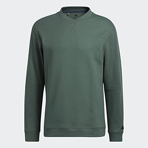 adidas Golf Men's Go-to Crew Sweatshirt, Green, Medium