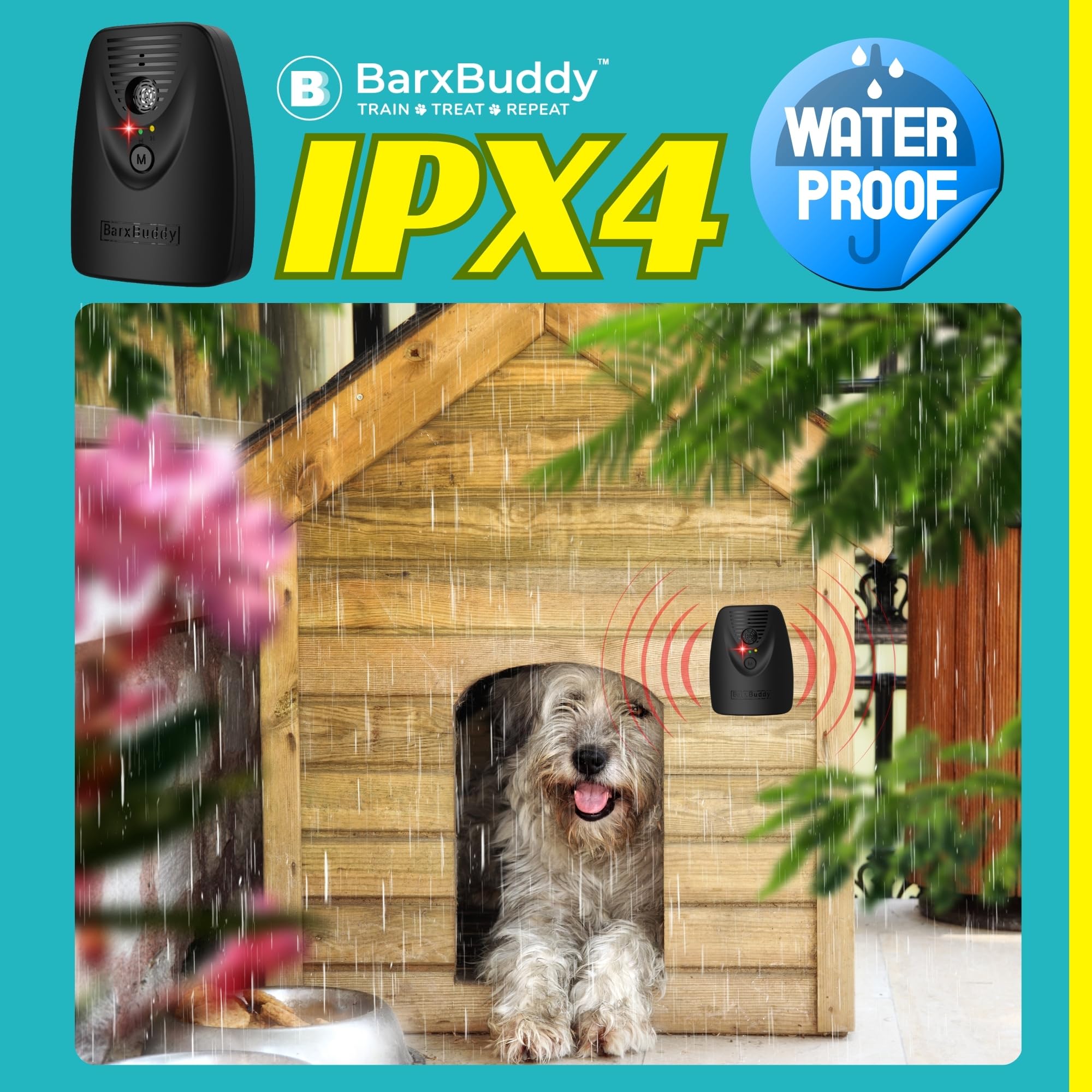 BarxBuddy [3-Pack] BarkShield Home Anti Barking Device, 66ft Long Range Ultrasonic, Waterproof Dog Bark Deterrent Box for Indoor/Outdoor Use, Safe Bark Collar Alternative Dog Training & Behavior Aid
