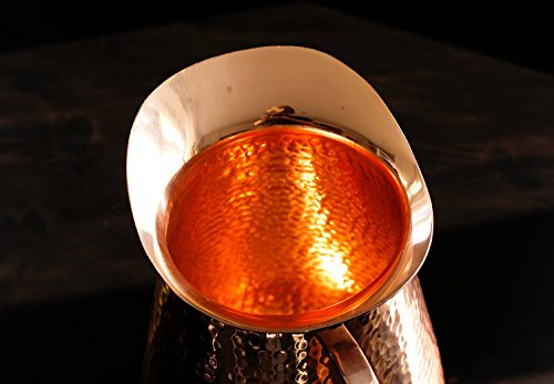 Kosdeg - Copper Pitcher With Lid - 68 Oz - Drink More Water, Lower Your Sugar Intake And Enjoy The Health Benefits - Pure Copper Handmade Hammered Jug, The Best Bedside Carafe - Heavy Gauge