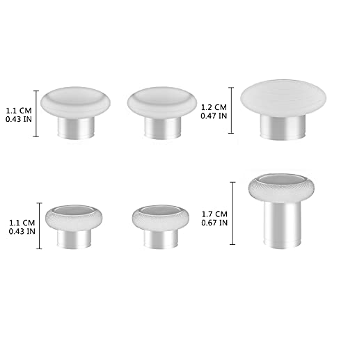 E-MODS GAMING 6 in 1 Metal Thumbsticks Replacement for Elite Series 2 Controllers Xbox One (Model1797) - Thumb Sticks for Elite Series 2 Core (White)
