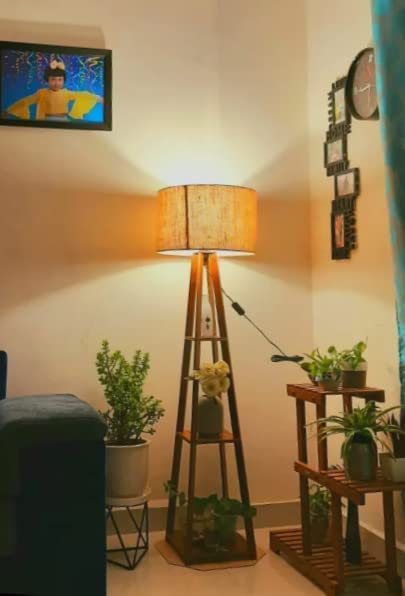 A N Trader Home Decor Tripod Floor Lamp for Living Room Corner (Black) Pack of 1
