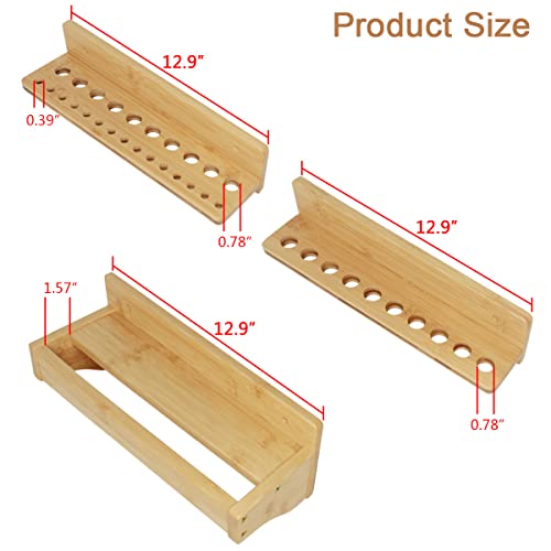Wokyy Screwdriver Rack Wall Mount, Wood Pliers Holder, Hammer Rack, Wooden Tool Storage Organizer for Garage Workshop - 3 Pack