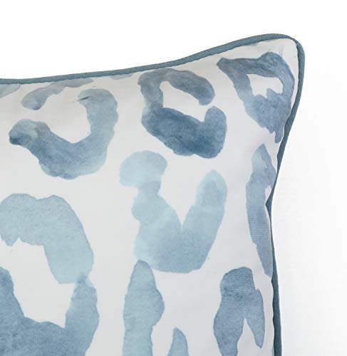 Thro by Marlo Lorenz Miron Cheetah Velvet Throw Pillow, 20" x 20", Teal
