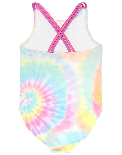 Barbie Swimsuit Girls Kids Doll Logo Tie Dye Swimming Costume 4-5 Years Pink