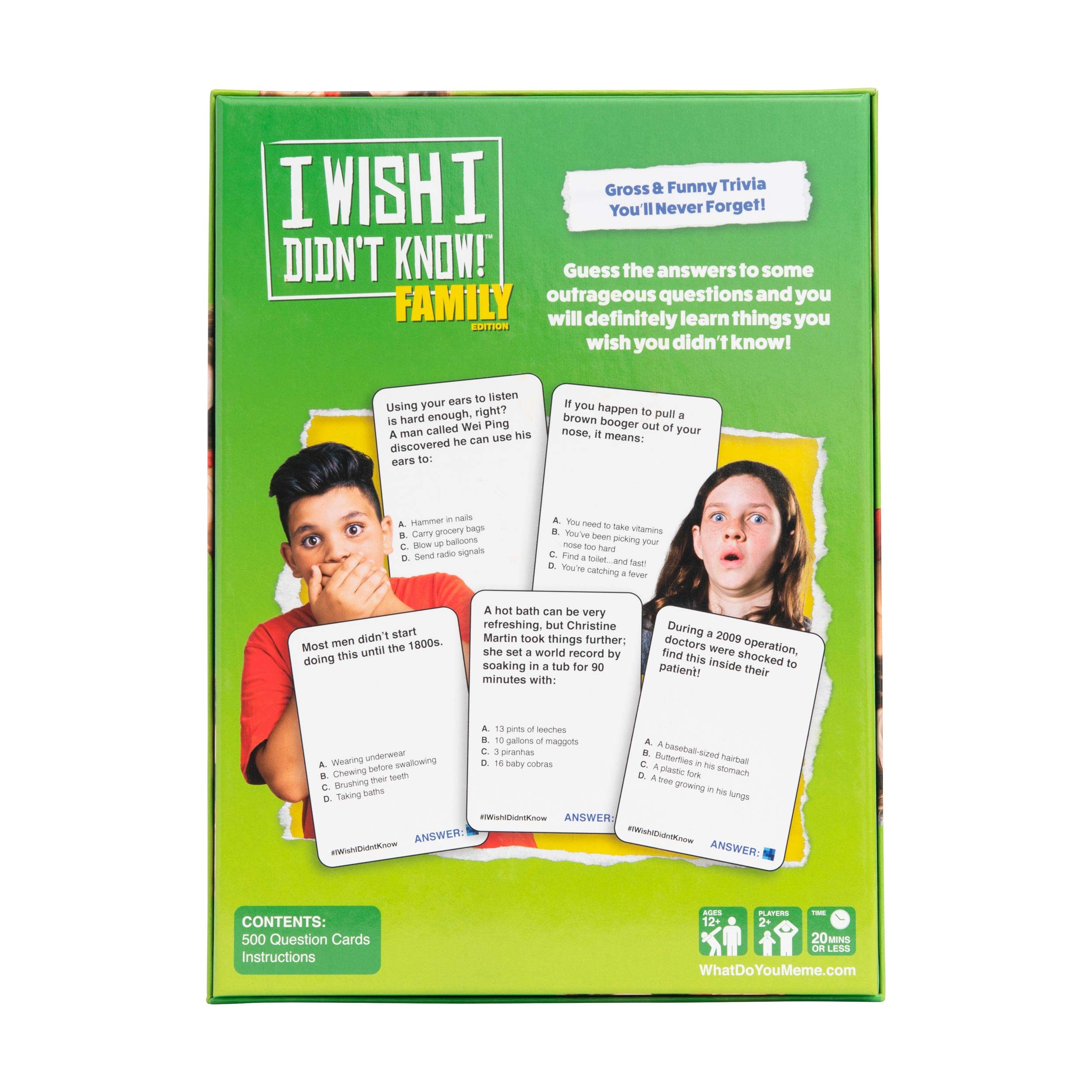 I Wish I Didn't Know! Family Edition - The Gross & Funny Trivia Game You'll Never Forget - by What Do You Meme? Family
