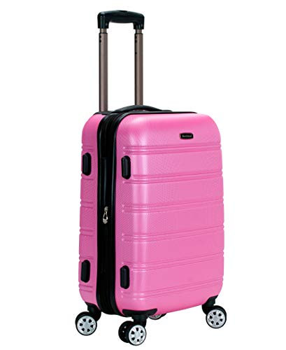 Rockland Melbourne Hardside Expandable Spinner Wheel Luggage, Pink, Carry-On 20-Inch