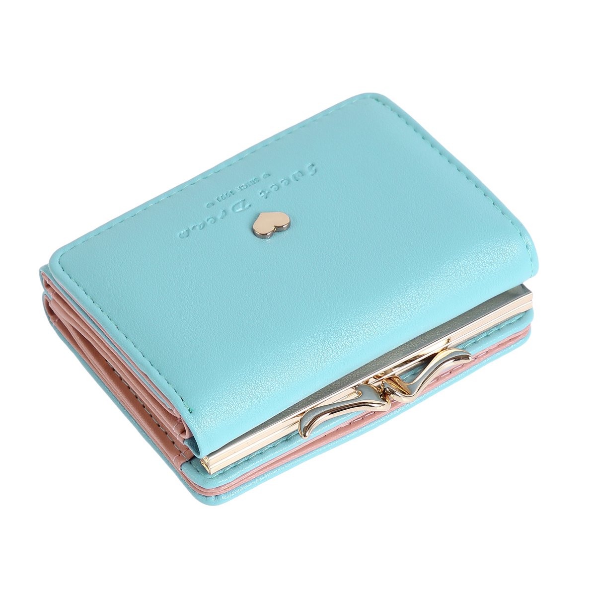 Damara Womens Metal Frame Kiss-lock Small Clutch Cards Holder Wallet,Black