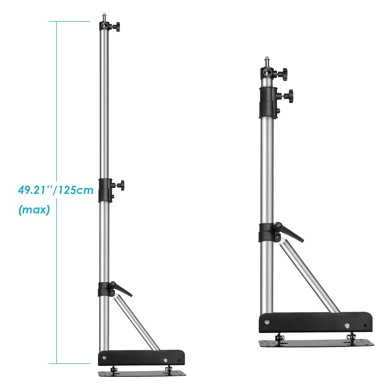 Neewer Wall Mounting Triangle Boom Arm for Photography Strobe Light, Monolight, Softbox, Umbrella, Reflector and Ring Light, Support 180 Degree Rotation, Max Length 4 Feet/125cm (Silver)