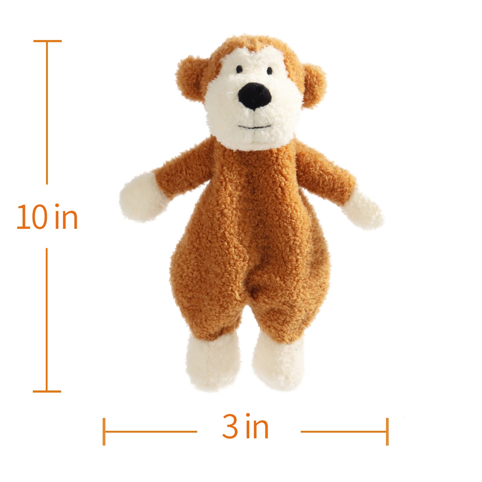 Apricot Lamb Stuffed Animals Security Blanket Brown Monkey Infant Nursery Character Blanket Luxury Snuggler Plush 10 Inches