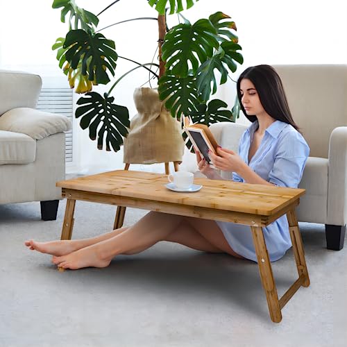 koyasiry Bamboo Coffee Table Foldable Japanese Coffee Table 33.5x17.7in Low Floor Desk for Adults Folding Coffee Table Floor Table for Sitting on The Floor