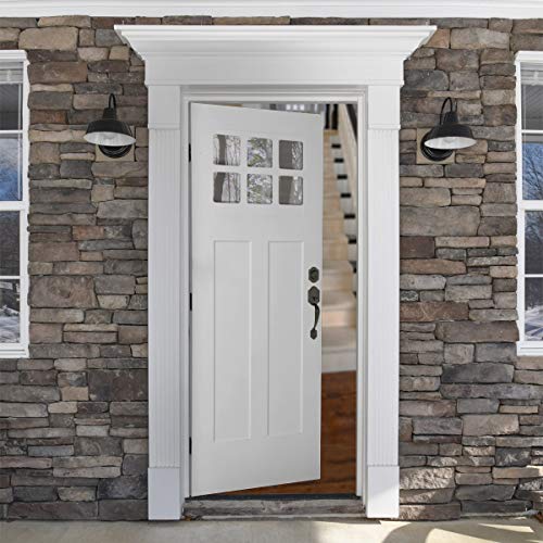 Amazon Basics Standard Exterior Handle Set with Door Knob and Deadbolt, Matte Black