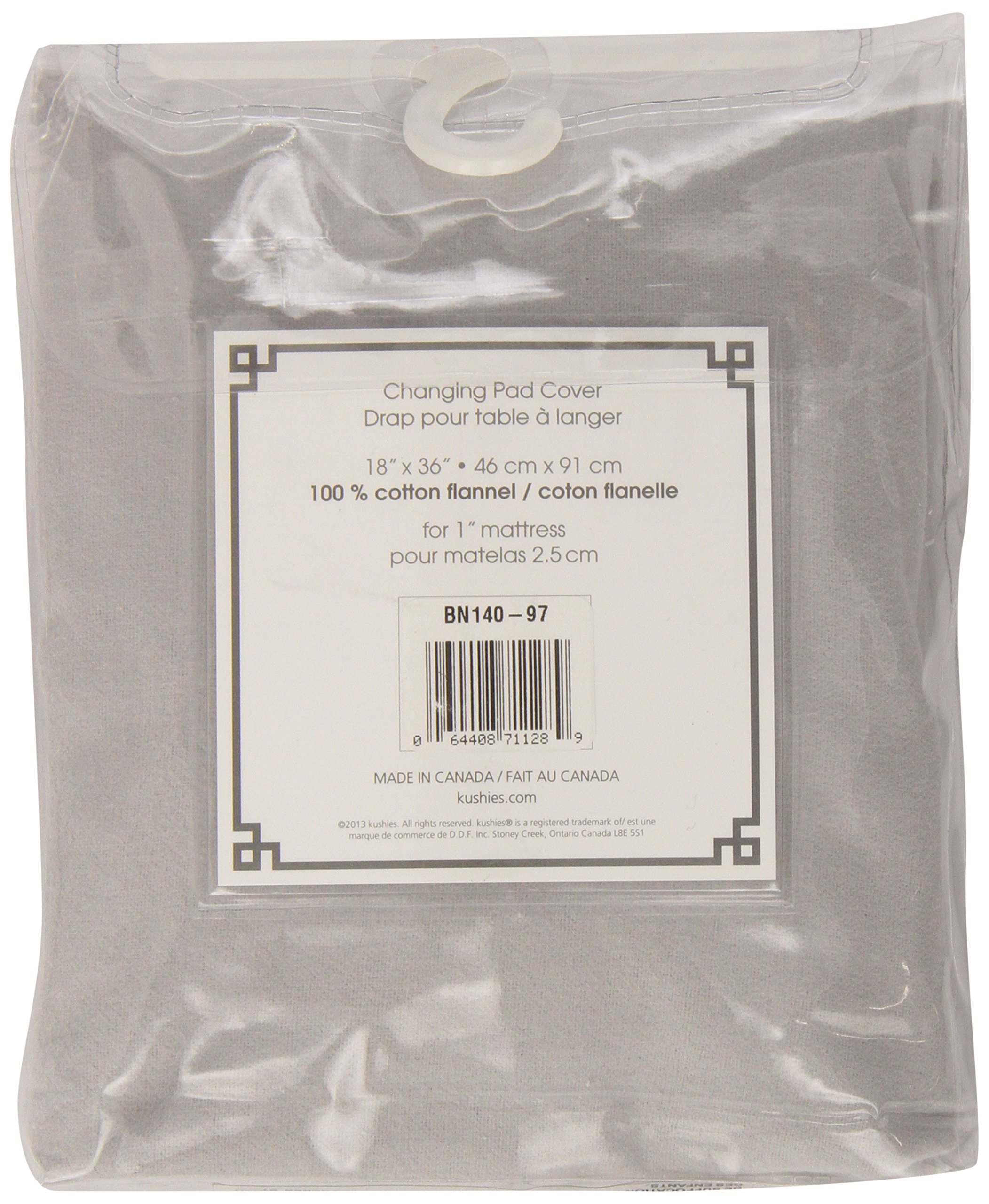 Kushies Baby Ben & Noa Change Pad Sheet Flannel, Grey Solid