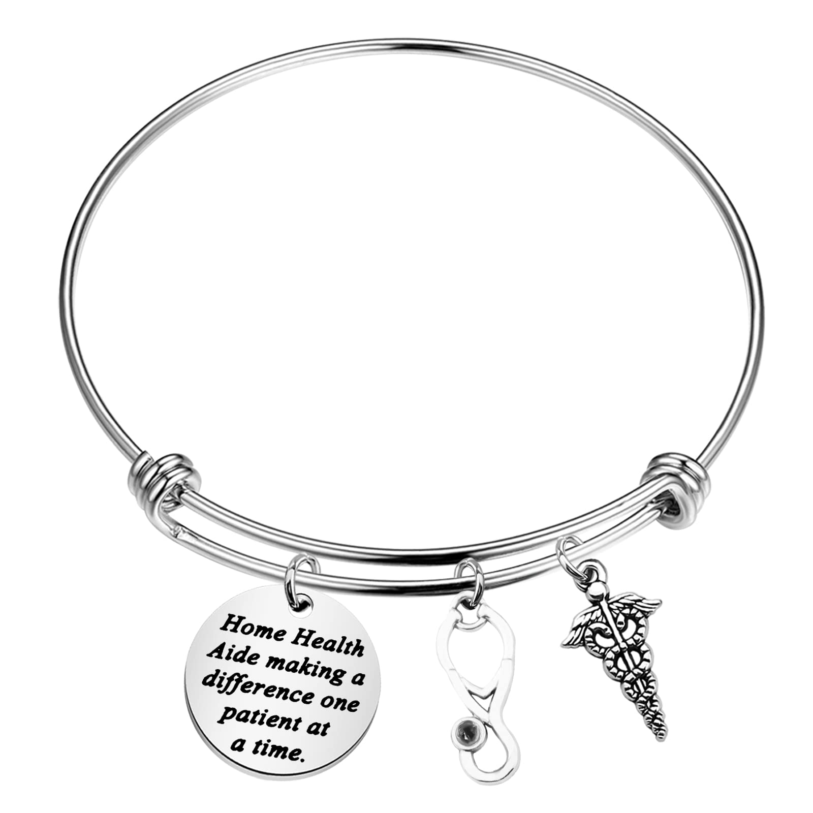 BAUNA Home Health Aide Gifts Home Health Aide Stethoscope Keychain(Home Health Aide-bracelet)