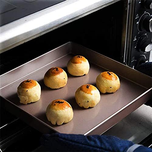 BaRdzo Non-Stick 11 Inch Square Nonstick Pizza Pan Cake Pan Carbon Steel Baking Tray Bread Biscuits Cookware Oven Tray Pastry Tool