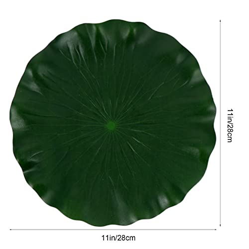 Hemoton Pond Plants Lilly Pads Resin Water Plant 3Pcs Artificial Floating Foam Leaves, Artificial Foliage Pond Decor (11inch/ 28cm) Floating Aquarium Plants Flower Plants Decor