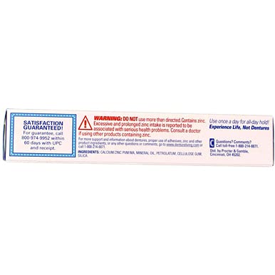 Fixodent, Denture Adhesive Cream, Free of Flavors & Colors, 2.4 Ounce