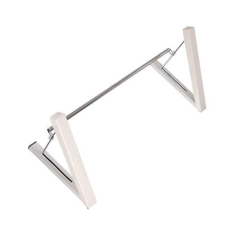 FECAMOS Laundry Hanger, Clothes Drying Rack White Rugged Punch Free Installation Folding Space Saving for Office (1Pcs)