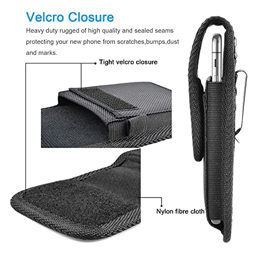 Tiflook for Samsung Galaxy S22 Ultra S23 S21 S20 FE S10 S9 S8 A12 A32 A52 A02S A13 Note 20 Ultra Note 10 Plus Holster Belt Case with Clip Heavy Duty Rugged Nylon Cell Phone Pouch Card Holder,Black