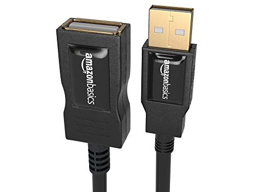 Amazon Basics USB 2.0 Extension Cable USB-A Male to USB-A Female Adapter Cord - 3.3 Feet (1 Meters) , Printer, Black