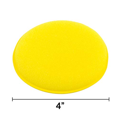 TIHOOD 12PCS 4”Car Wax Applicator/Round Shaped Sponge/Cars Wax Applicator Foam Sponge Ultra-Soft Cleaning Tool