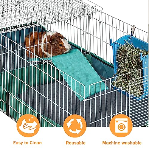 Cimiycob Guinea Pig Cage Liners, 3 Pack 47x 24 Washable Guinea Pig Pee Pads, Waterproof Reusable & Anti Slip, Super Absorbent Guinea Pig Bedding for Small Animal, Rabbit, Bunny, Chinchilla
