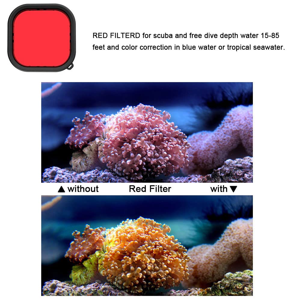 Alsukeay Waterproof Housing Case for GoPro Hero 9 Hero 10 Black Action Camera 148ft/45M Underwater Diving Scuba Case with Red Filter Quick Release Mount Accessories
