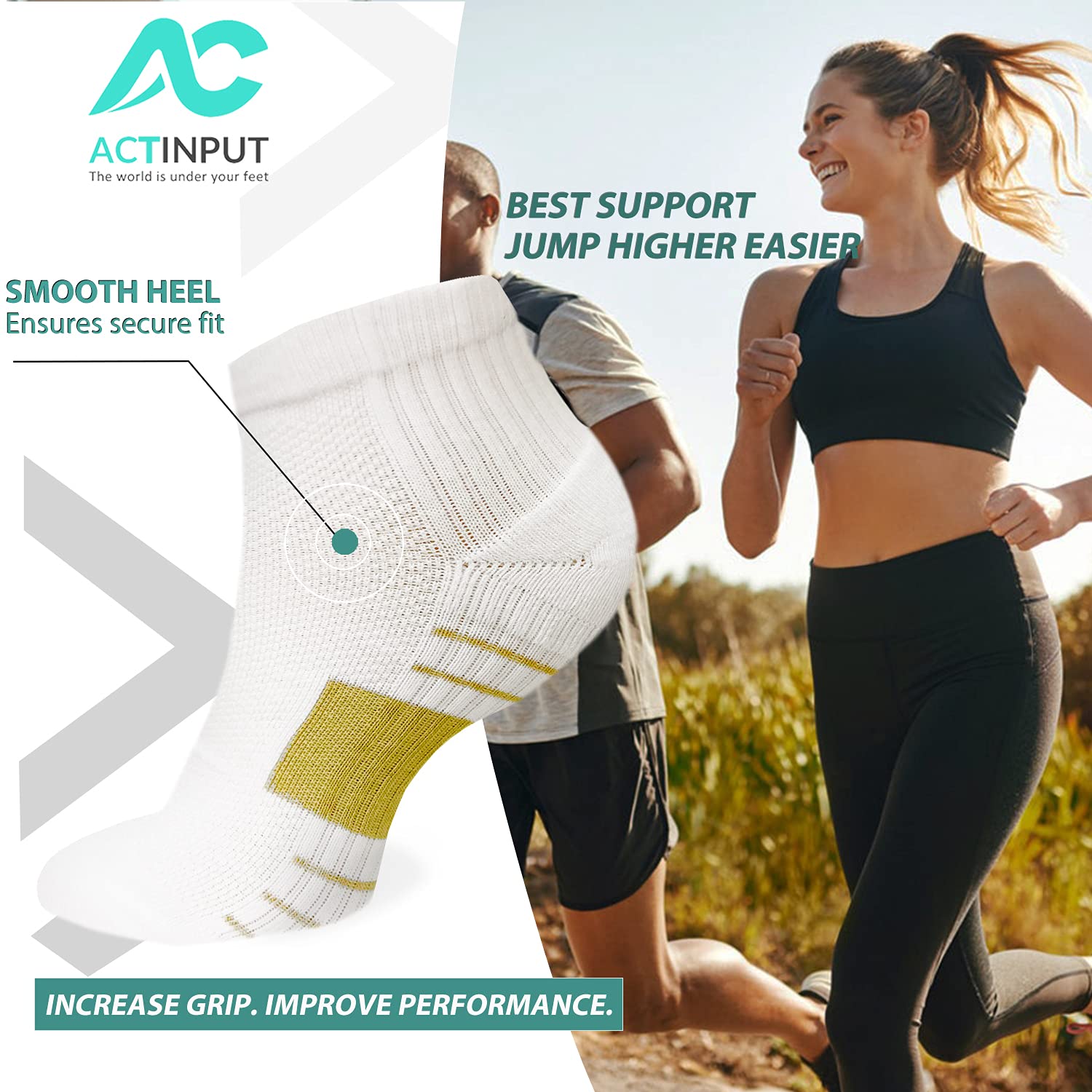 ACTINPUT Compression Socks Plantar Fasciitis for Women Men - 8-15 mmHg Best for Athletic,Support,Flight Travel,Nurses,Hiking