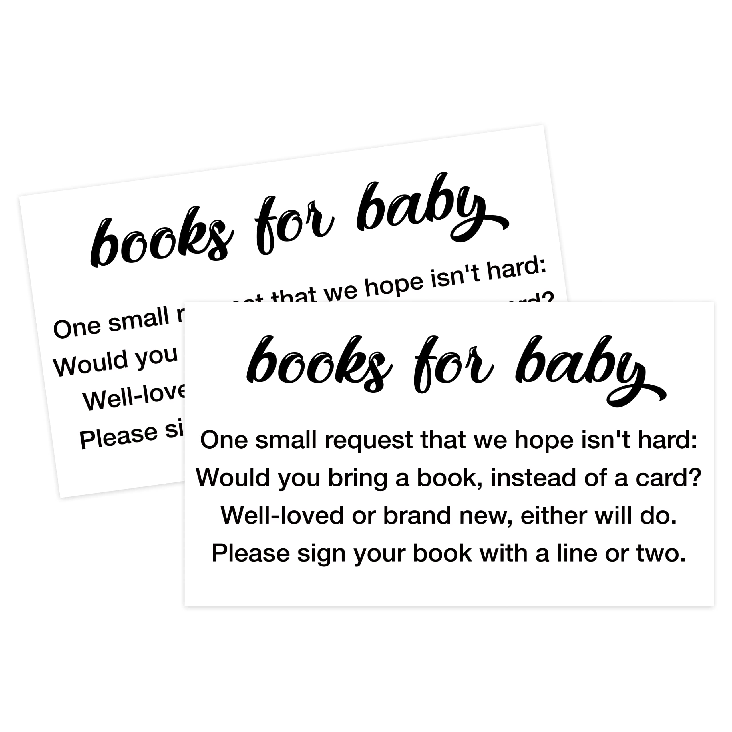 Baby Shower Invitation Inserts, 50-Pack Baby Shower Game Cards, 3.5 x 2 Inches (Book for Baby)