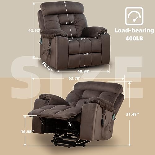 Cobplns Recliner Chair/Recliner Chairs for Adults, Lift Chairs Recliners for Elderly with Massage Lumbar Heating, Suitable for People Under 6 Feet Tall and Weighing up to 400lbs