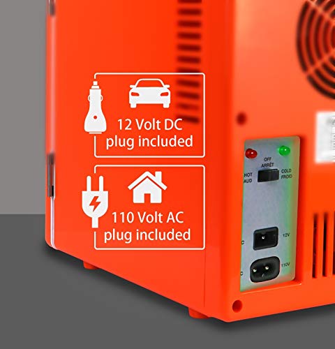 Coca-Cola Fanta FA04 4 Liter/4.2 Quarts 6 Can Portable Mini Cooler/Fridge for Food, Beverages, Orange