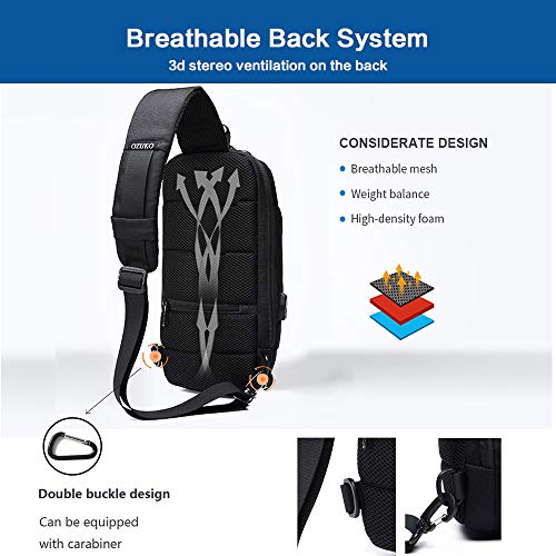 OZUKO Anti Theft Sling Bag Men Crossbody Shoulder Backpack Waterproof Chest Bag Travel Casual Daypack with USB Charging Port(Camouflage)