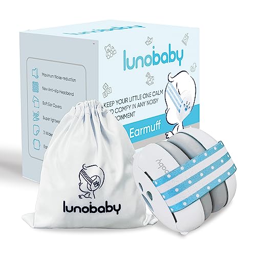 Lunobaby Baby Ear Muff - Noise Canceling Headphone for Infant Hearing Protection - Newborn Airplane Travel Essential - Plane Soundproof Earmuff for Flying