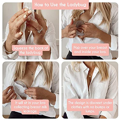 haakaa Ladybug Breast Milk Collector Breast Shells Milk Saver Nursing Cups for Large Milk Supply, Replace Disposable Breast Pads, Reusable & Wearable (150ml, 1 Pc)
