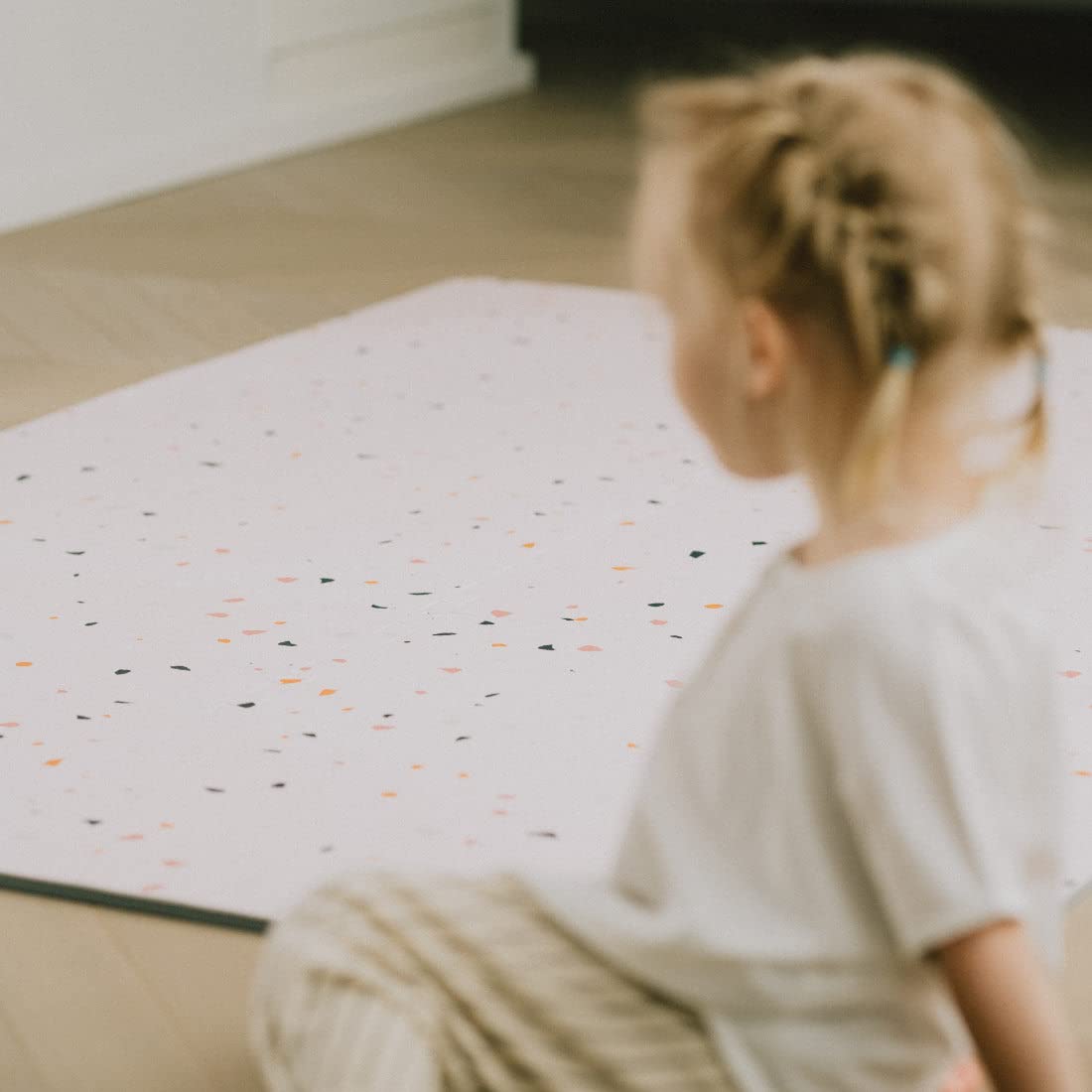 Baby Foam Play Mat 4'x6' (Pink Multi Terrazzo) Non Toxic, Foam, BPA Free, No Odor, Water Resistant, can be Combined to Make Larger