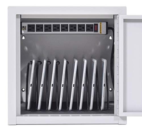 Luxor Office Clasroom Library 8 Tablet Wall / Desk Charging Station - Gray