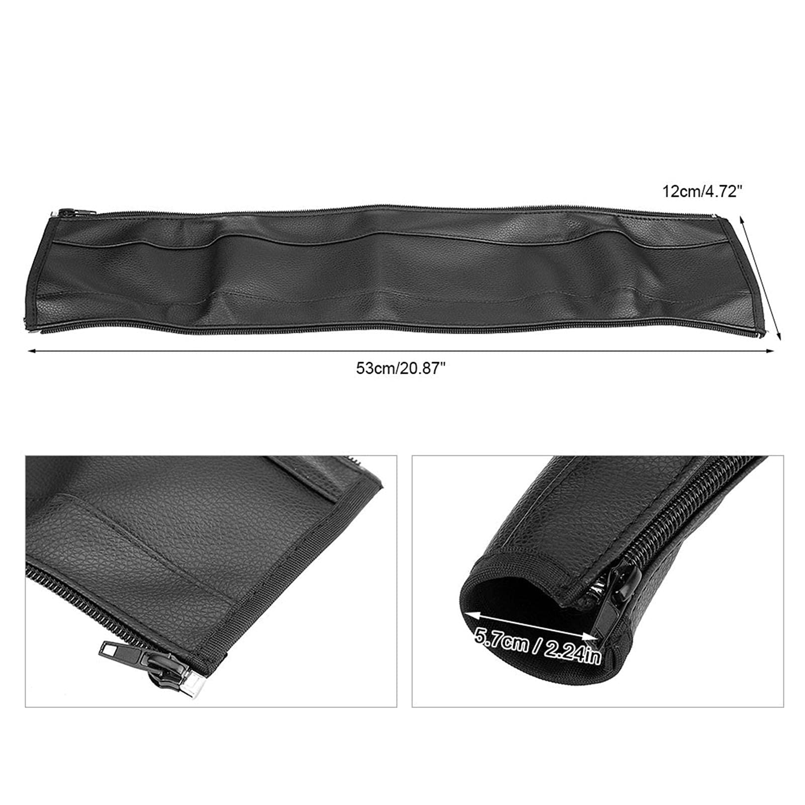 Baby Stroller Handle Cover, Leather Pram Foam Armrest Covers Universal Bumper Pushchair Handlebar Sleeve Removable Grip Bar Replacement Accessories with Zipper Protect Case Dustproof Waterproof Black