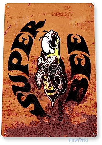 Tinworld Tin Sign Dodge Super Bee Garage Auto Shop Retro Rustic Metal Sign Decor B348