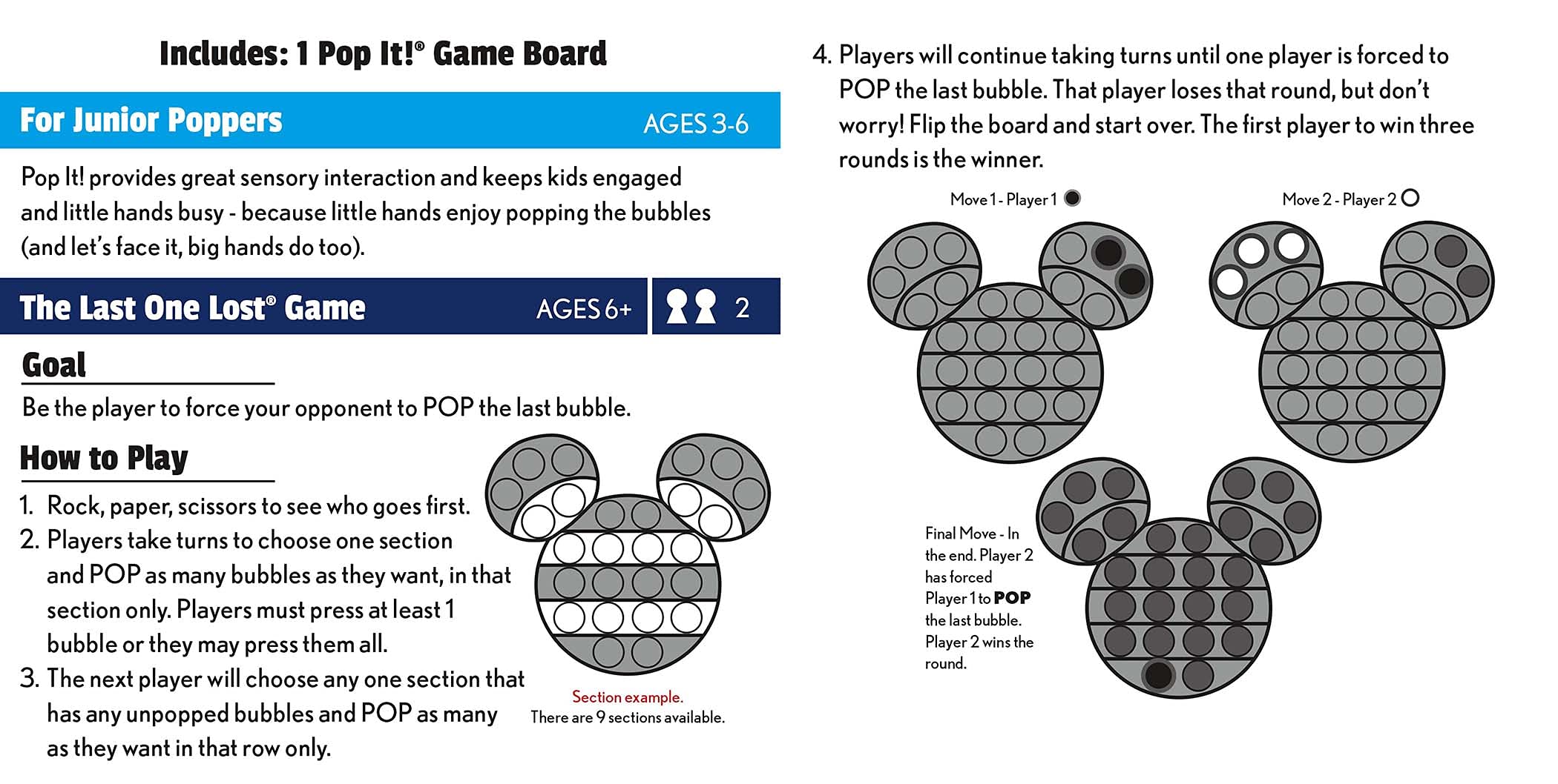 Gamewright Pop it! - Disney, Mickey Mouse