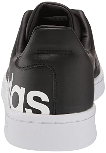 adidas Men's Grand Court LTS Racquetball Shoe, Black/Black/White, 10