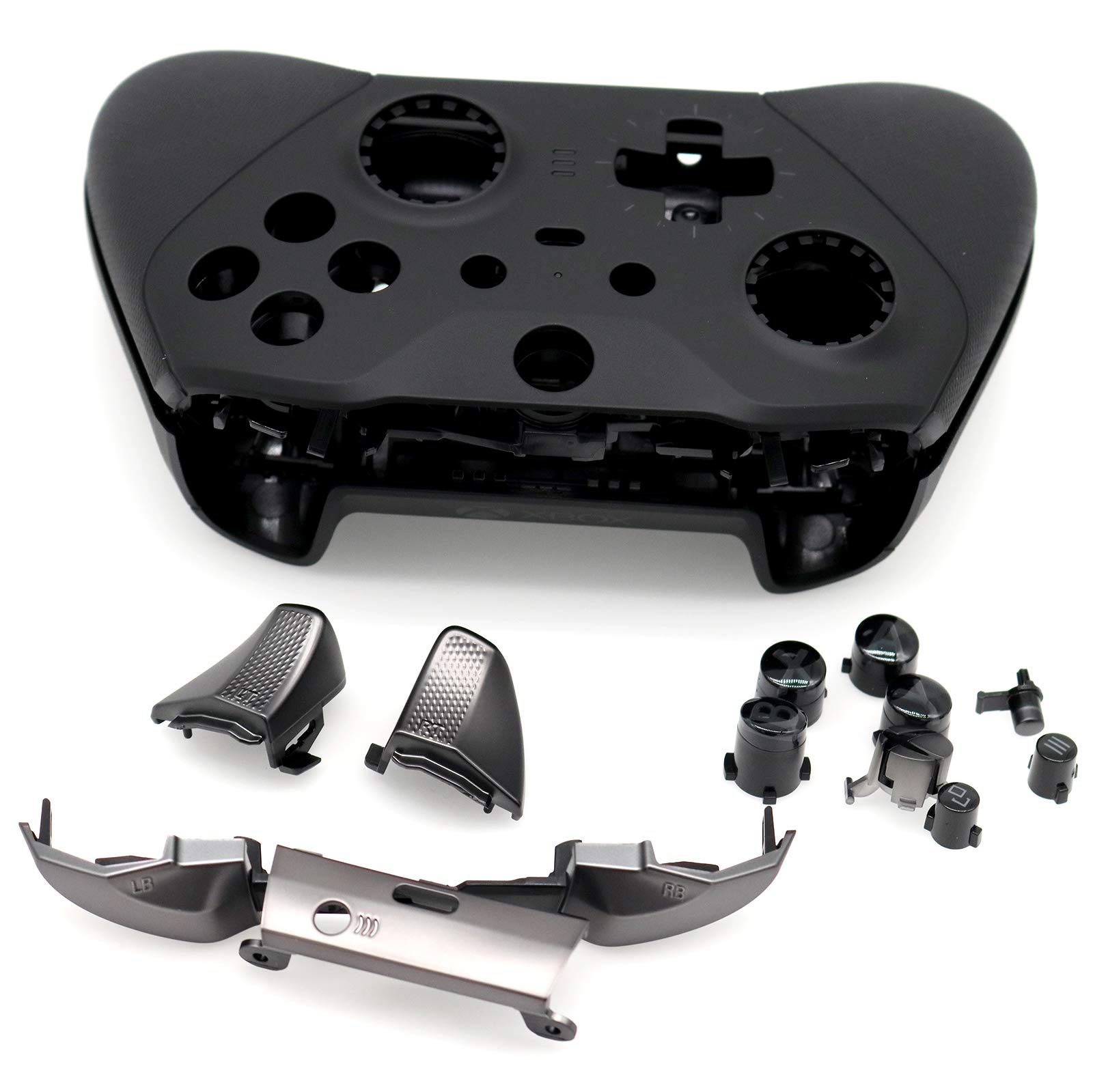 Deal4GO Full Shell Housing Case kit with RB LB Trigger Bumper Face Button Set Replacement for Xbox One Elite 2 Controller