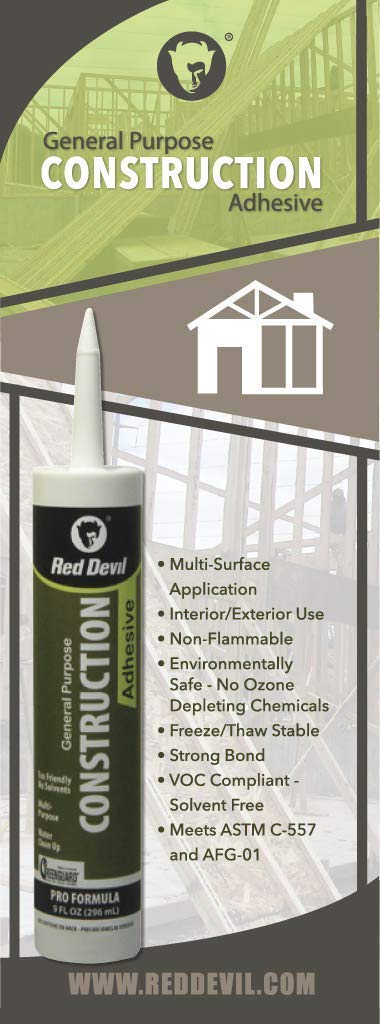 Red Devil 077606 0776/06 General Purpose Construction Adhesive, 1 Pack, White