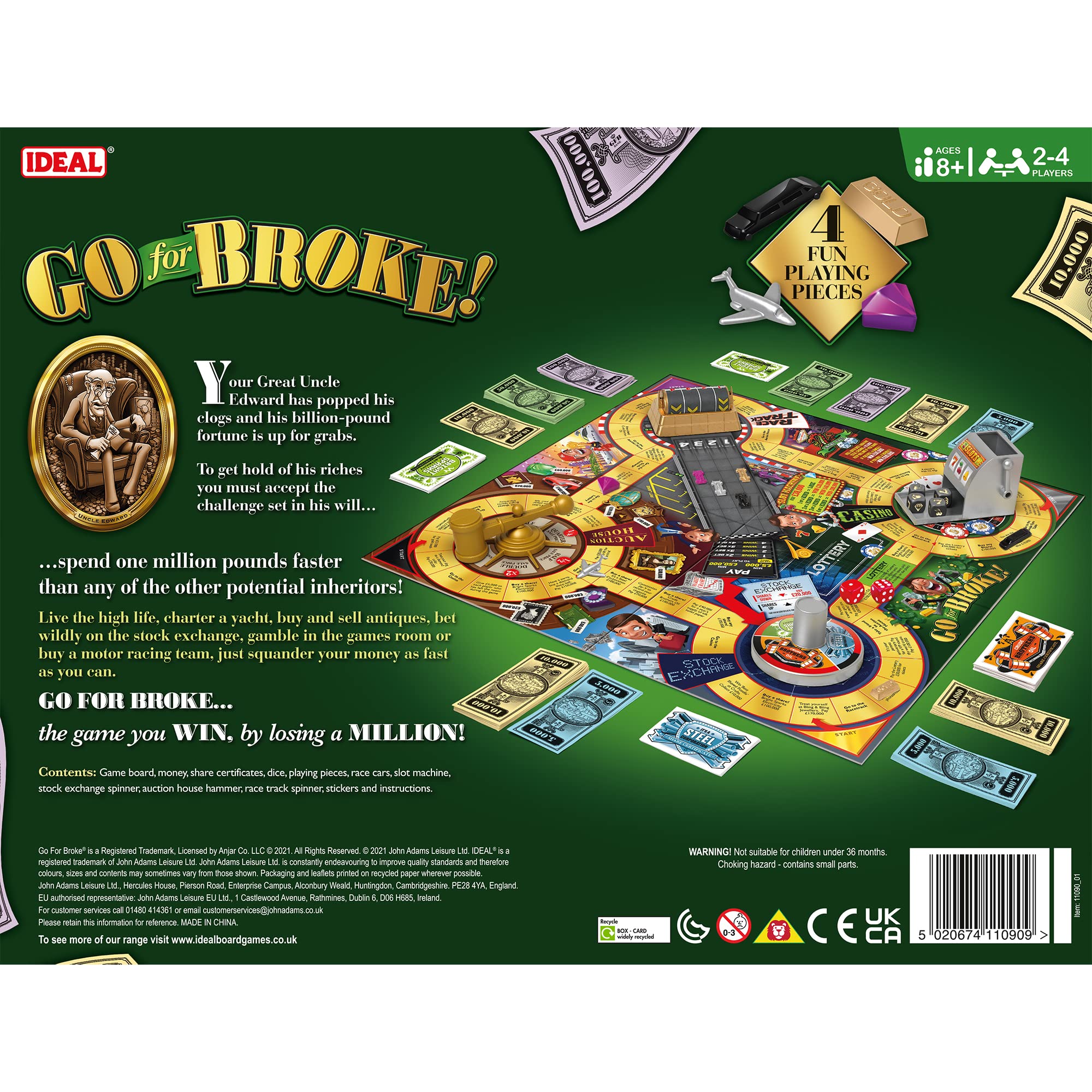 IDEAL | Go for Broke: The Game You Win by Losing a Million!| Classic Games | for 2-4 Players | Ages 8+