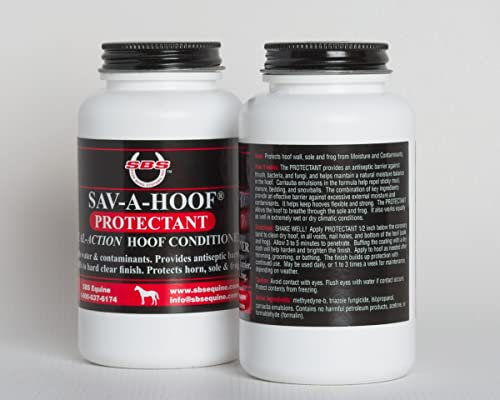 SAV-A-HOOF PROTECTANT by SBS Equine , Dual-Action Hoof Conditioner, Antiseptic Barrier Against Infection, Repels Moisture & Contaminates, 7.5 fl. oz.