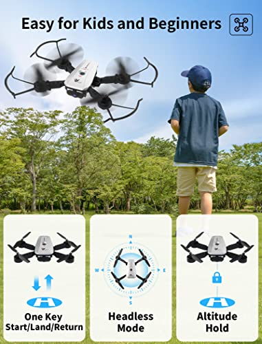 Drones with Camera for Adults/Kids/Beginners - FPV Drone with Camera 1080P Live Video Drones for Kids with 1 Key Fly/Land/Return Design Drones for Adults with 360° Flip/Custom Path/164fts Range RC Drone with Voice/Gesture/Gravity Control Gift Ideas