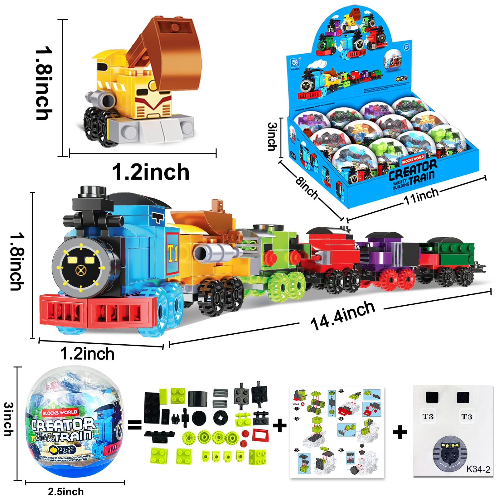 Easter Egg Easter Kids Toys Stem Building Toys for Boys, Easter Basket Stuffers Learning Educational Toys for 3-12 Year Old Boys Girls Party Favors Supplies Easter Gift